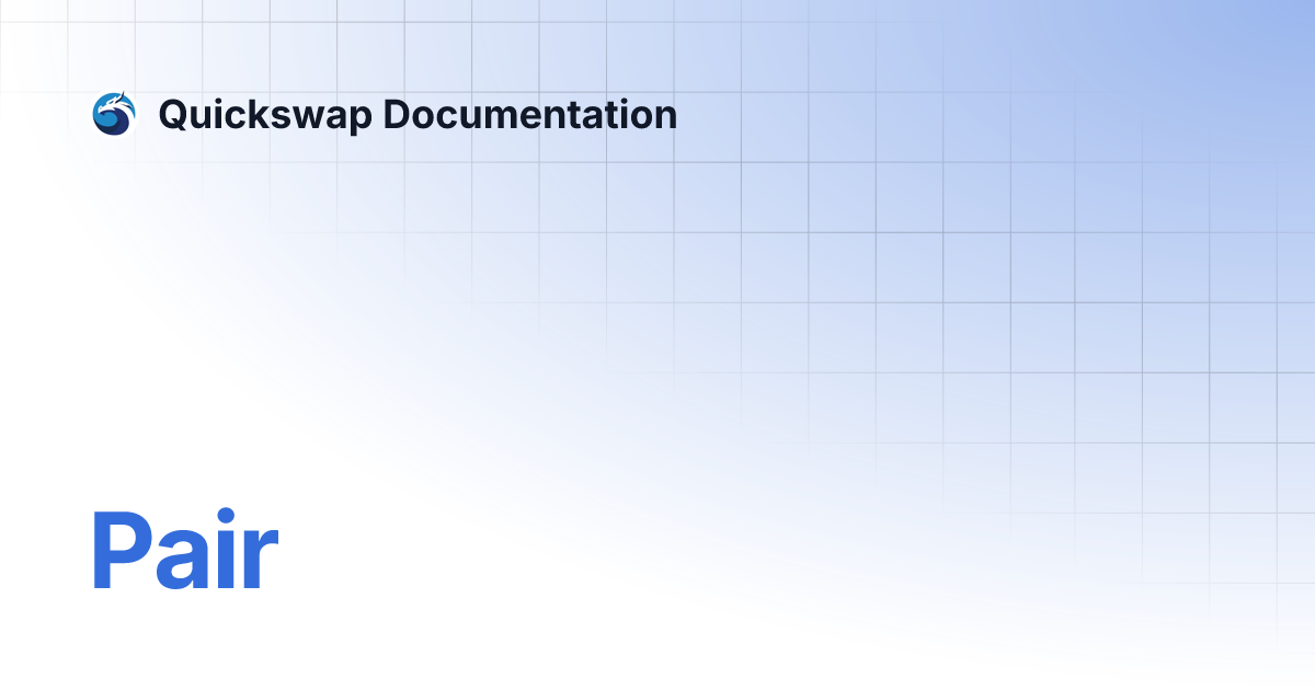 Pair | Quickswap Documentation